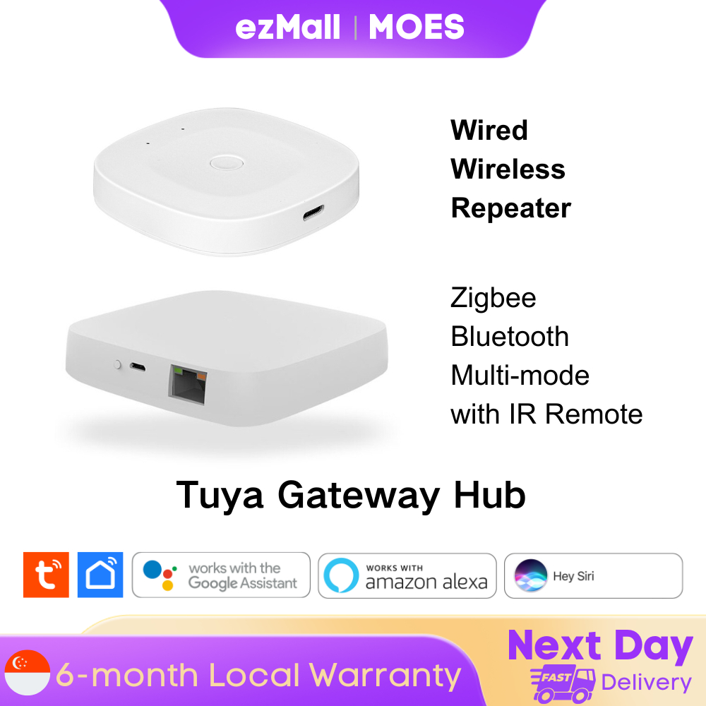 MOES Tuya Gateway, Wireless Wired Zigbee Bluetooth Matter IR WiFi Mesh ...