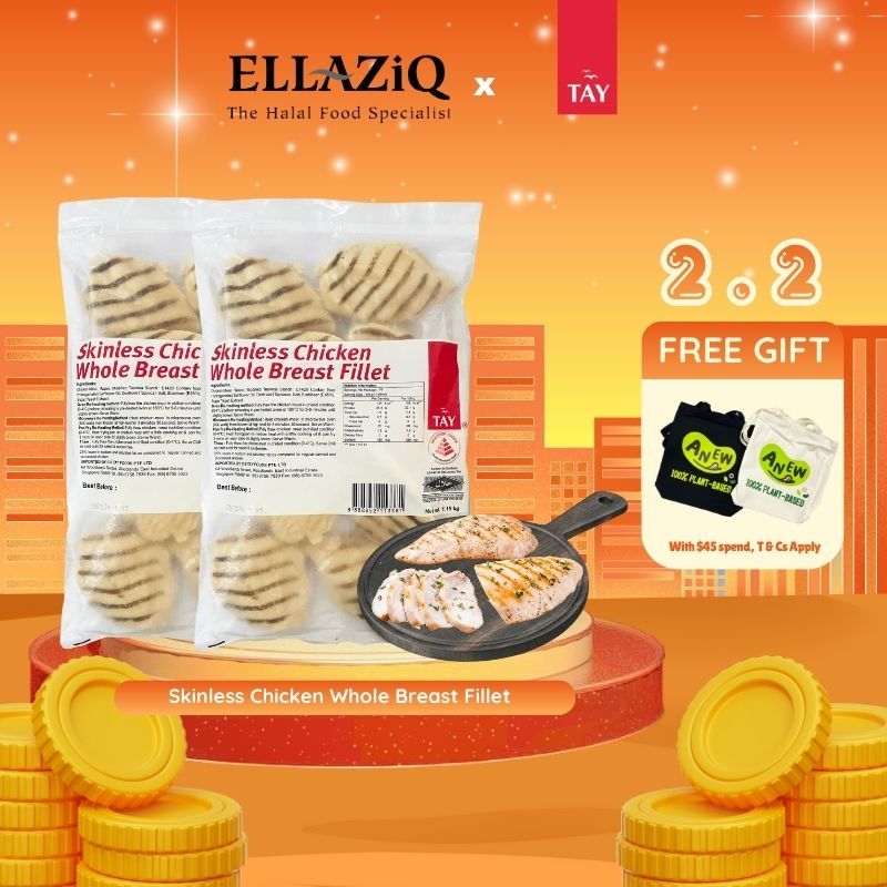 [Bundle of 2] Tay Skinless Chicken Whole Breast Fillet 1.15kg Frozen ...