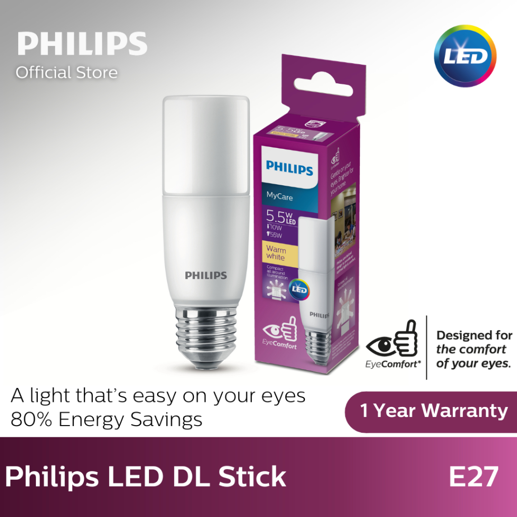 Philips Lighting LED DL Stick E27 Base with EyeComfort Technology ...