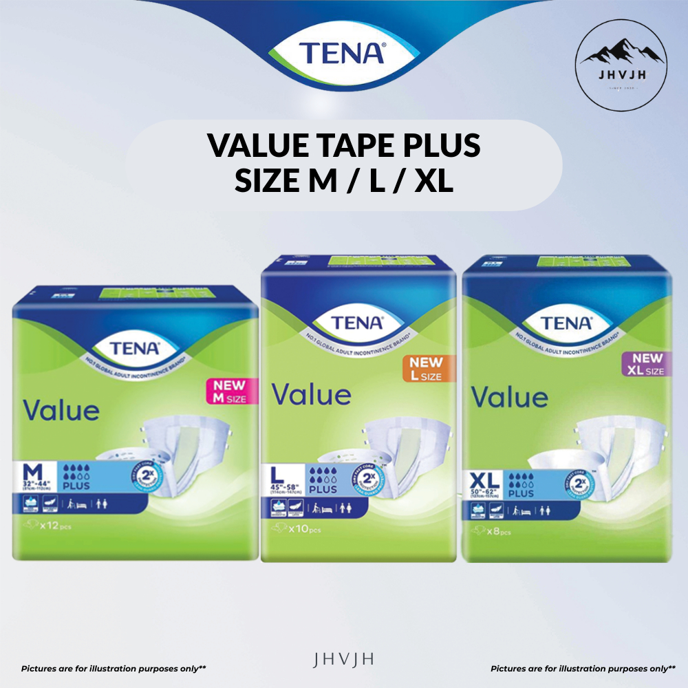 [CARTON DEAL] TENA ADULT DIAPERS // TENA VALUE TAPE PLUS // SIZE M / L ...