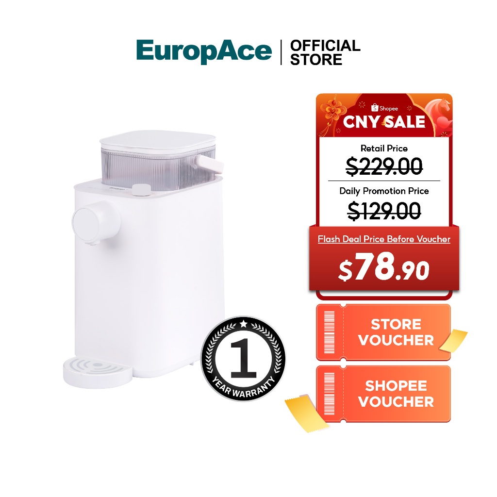 EuropAce 3.6L Filtered Instant Hot Water Dispenser | EWP3361A | 99°C ...