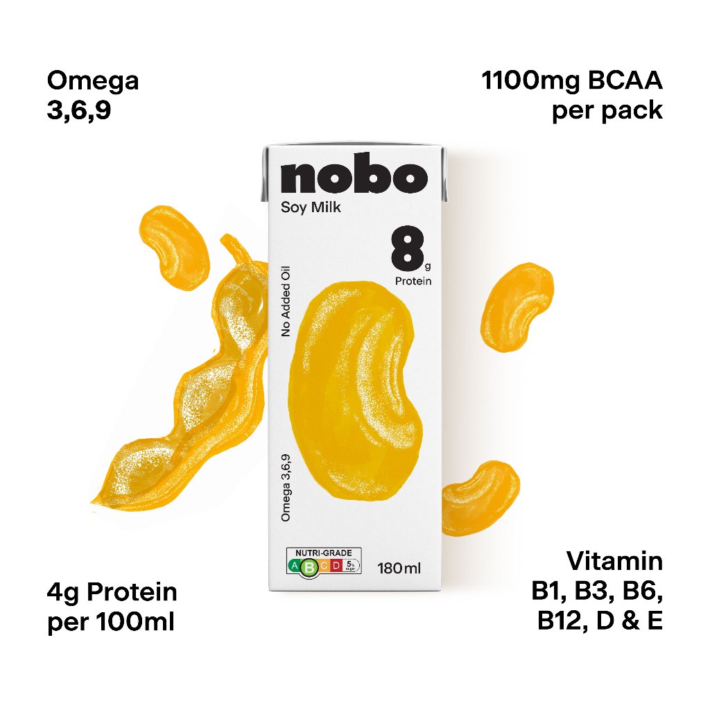 NOBO Soy Milk Original 180ml - Plant-Based Milk, with Protein, Low ...