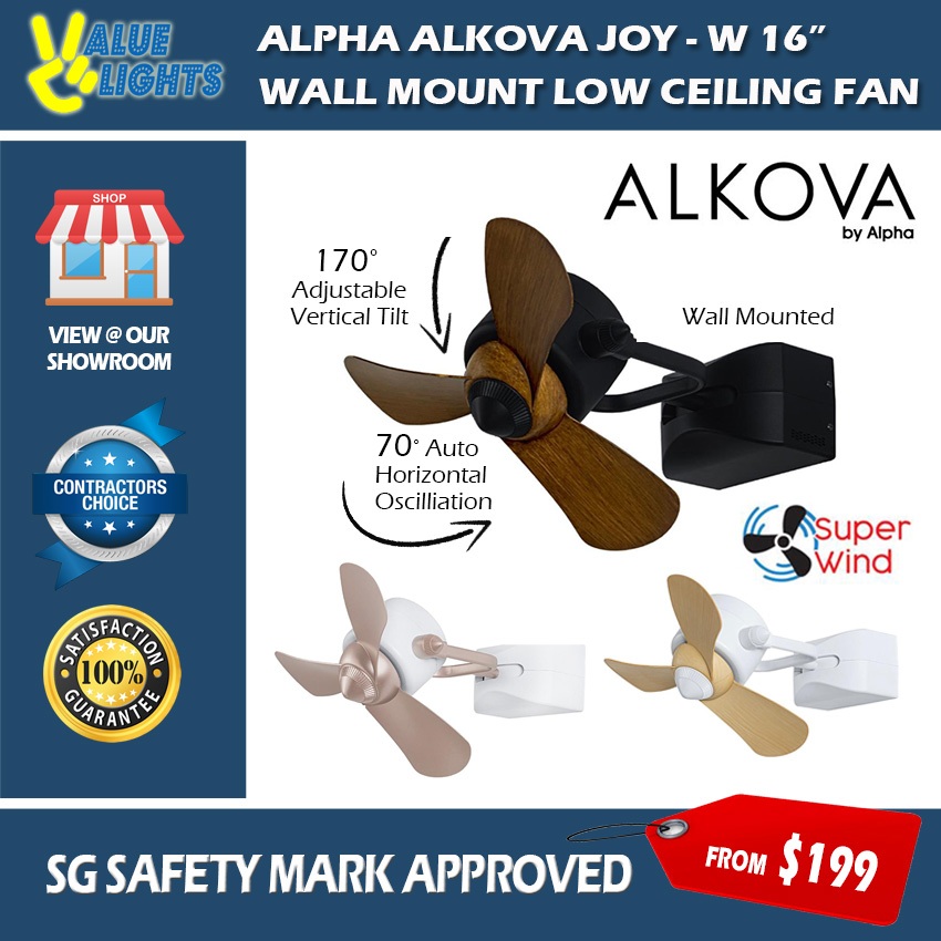 [Climate Voucher] Alpha Alkova Joy-W 16" Low Ceiling Wall Mount DC ...