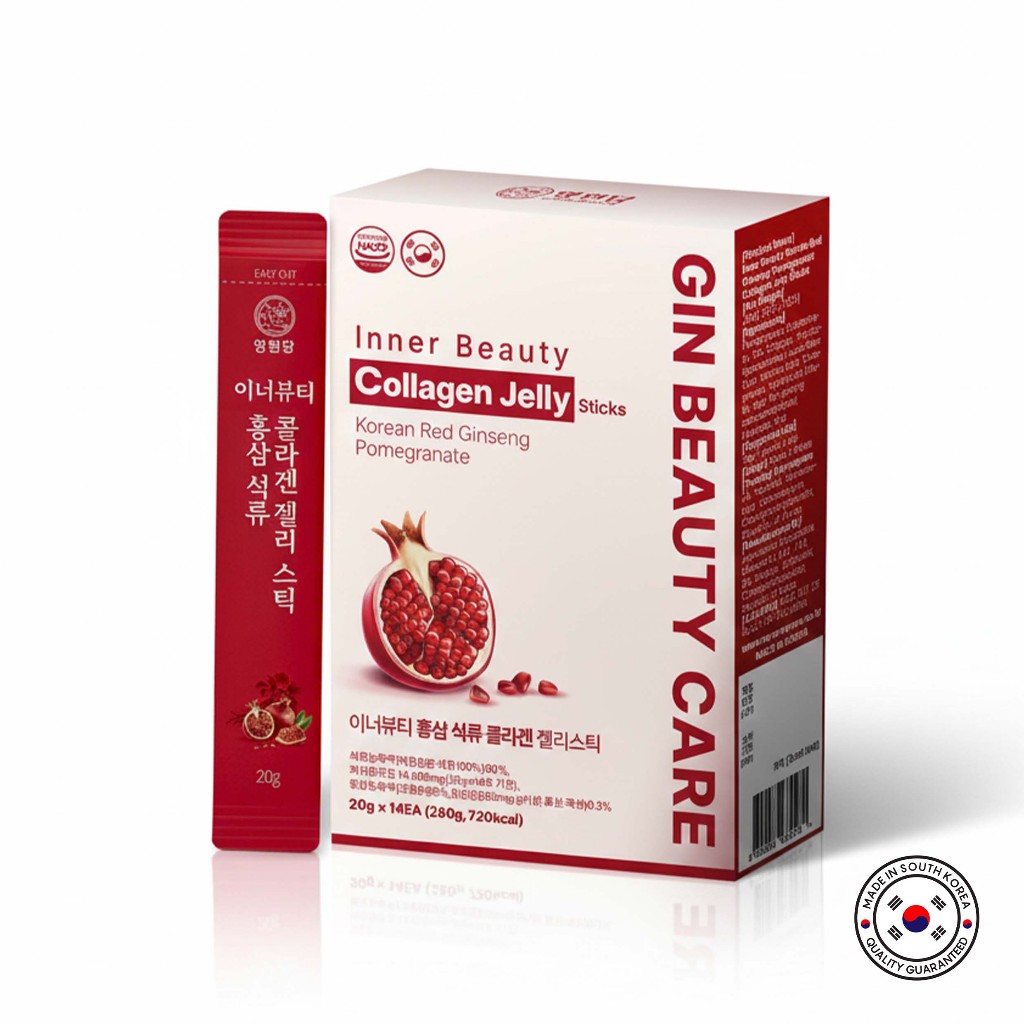 Korean Red Ginseng & Pomegranate Collagen Jelly SticksBeauty Skin ...