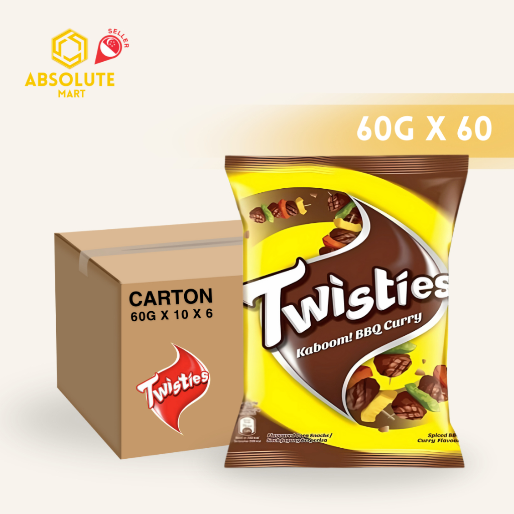 [CARTON] TWISTIES BBQ Curry 60G X 10 X 6 (PACKETS) | Shopee Singapore