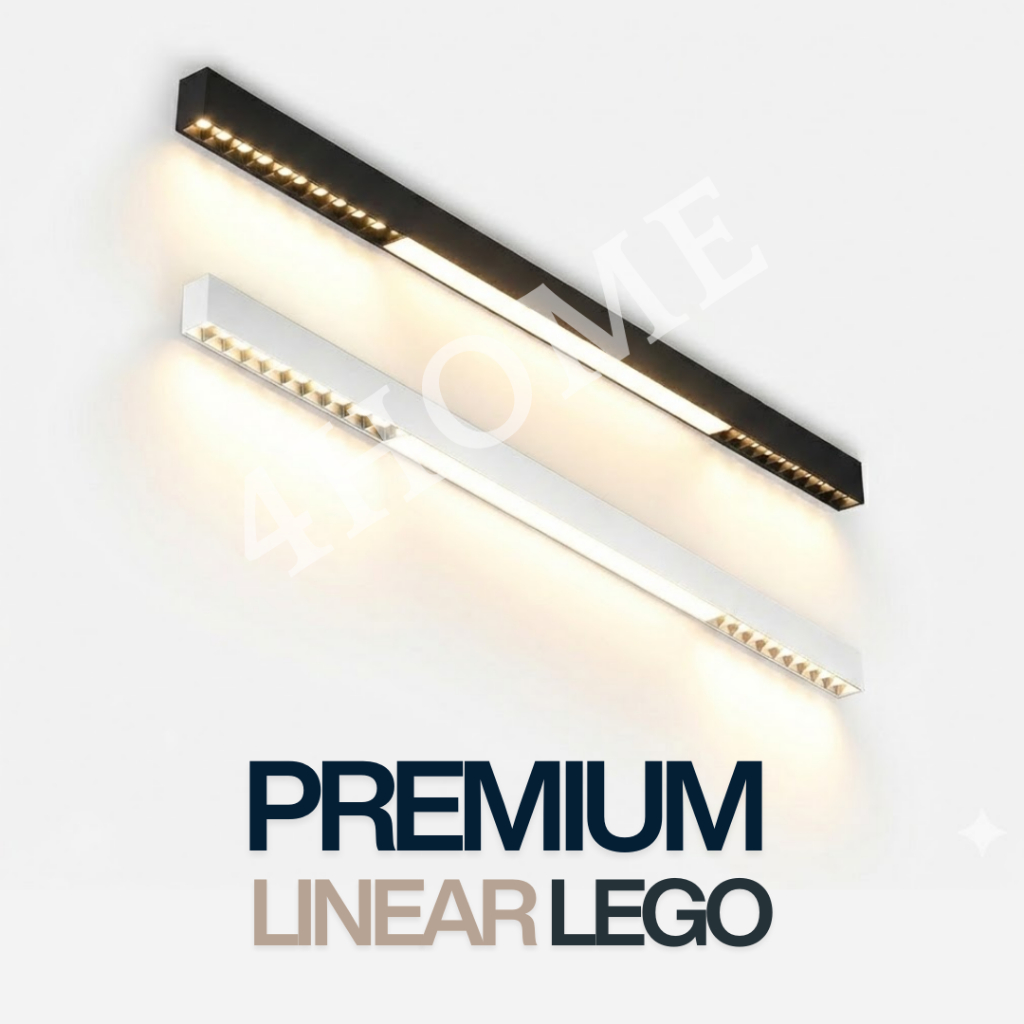 1.2m Tri-tone Black White Ultra Slim Linear Lego Rectangular Long LED ...