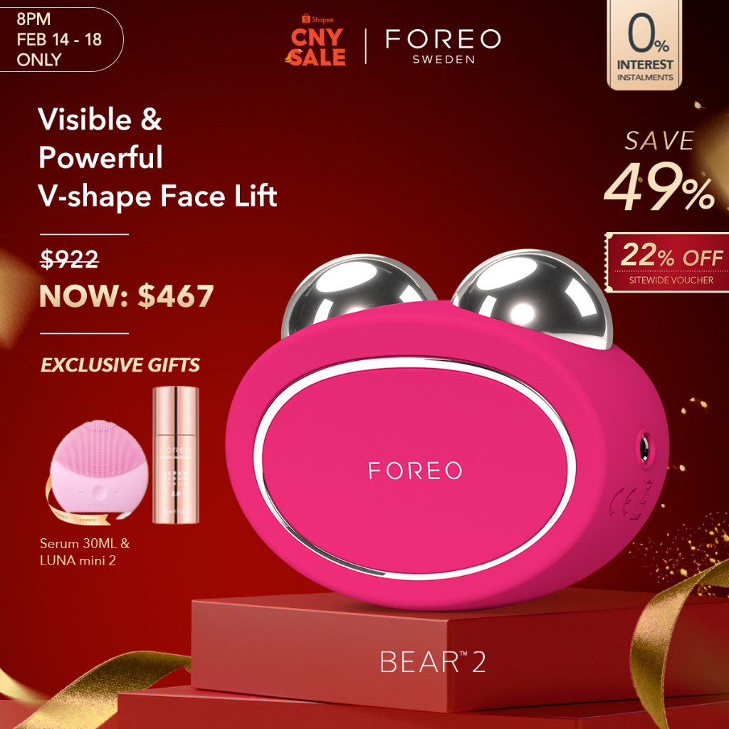 FOREO BEAR 2 Advanced Lifting & Toning Microcurrent Facial Device ...