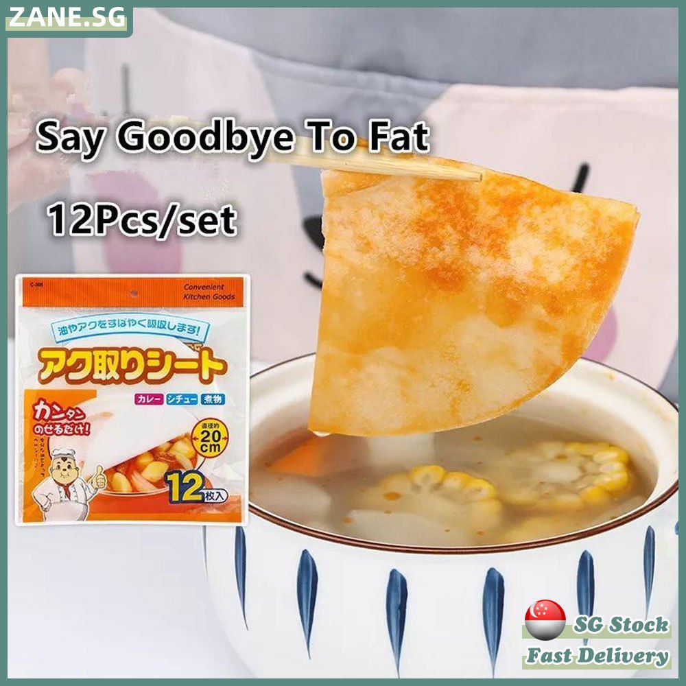 🍀SG stock🍀𝟭𝟮𝗽𝗰𝘀/𝗯𝗮𝗴 Absorption paper / Food soup oil absorbing sheet ...