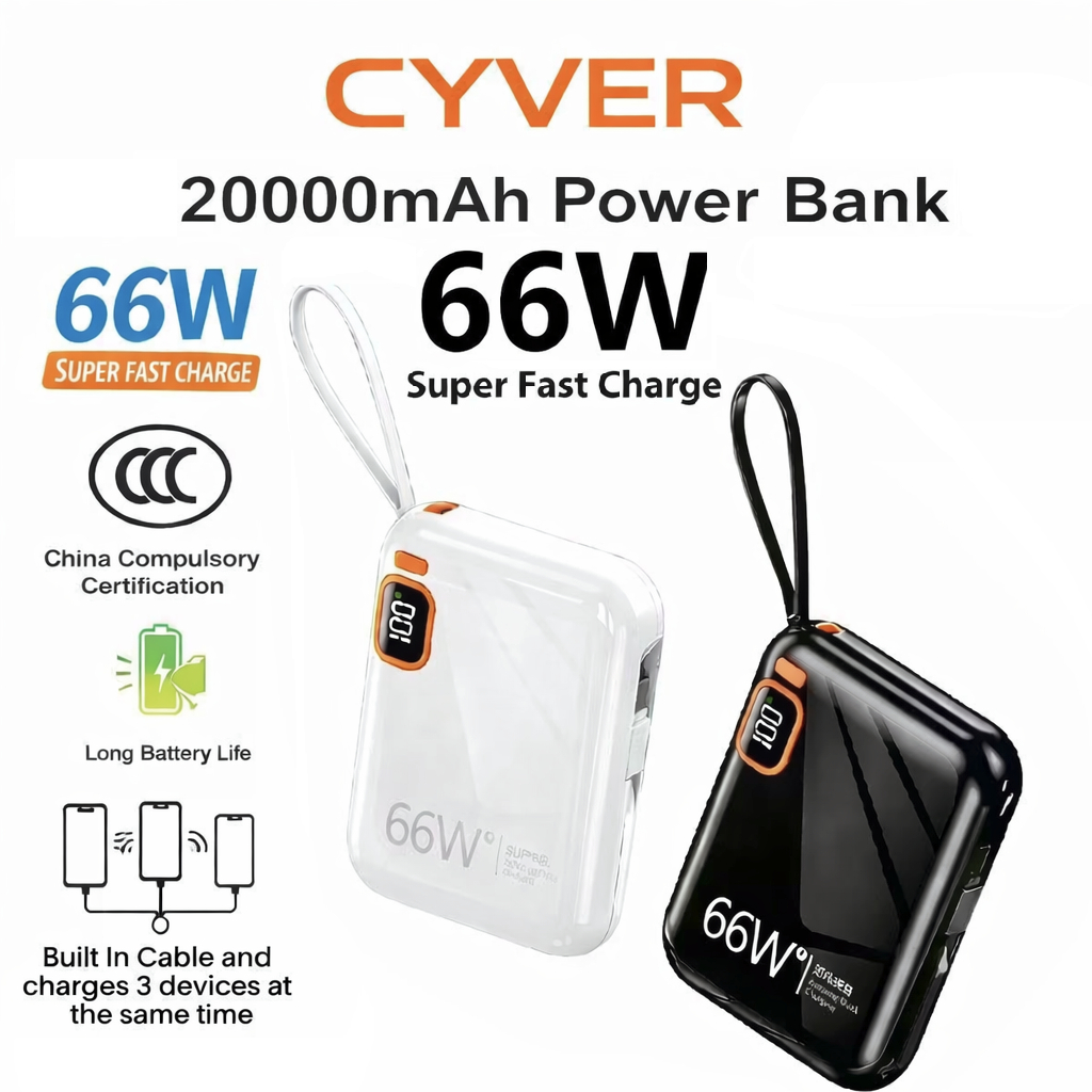 Cybernetics CCC Certified 66W Super Fast Charge 20000mah Power Bank ...