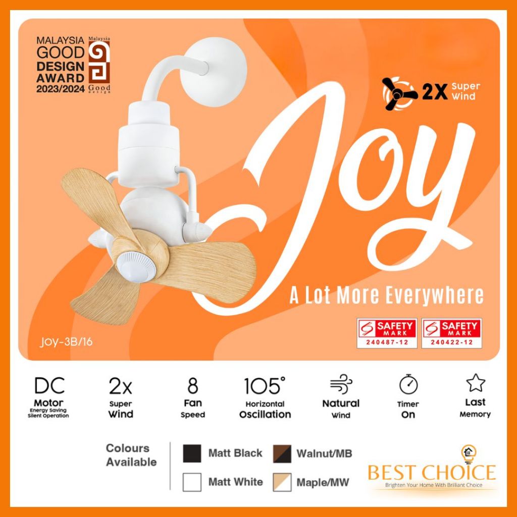 [CDC SG60] [New Arrived!!!] Alpha Alkova Joy 3Blades 16Inch Corner Fan ...