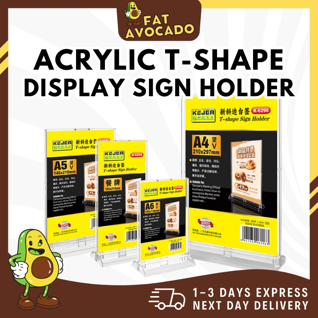 🇸🇬 BEST PRICE IN SG 🔥Acrylic T-Shaped Display Sign Holder For A4 / A5 ...