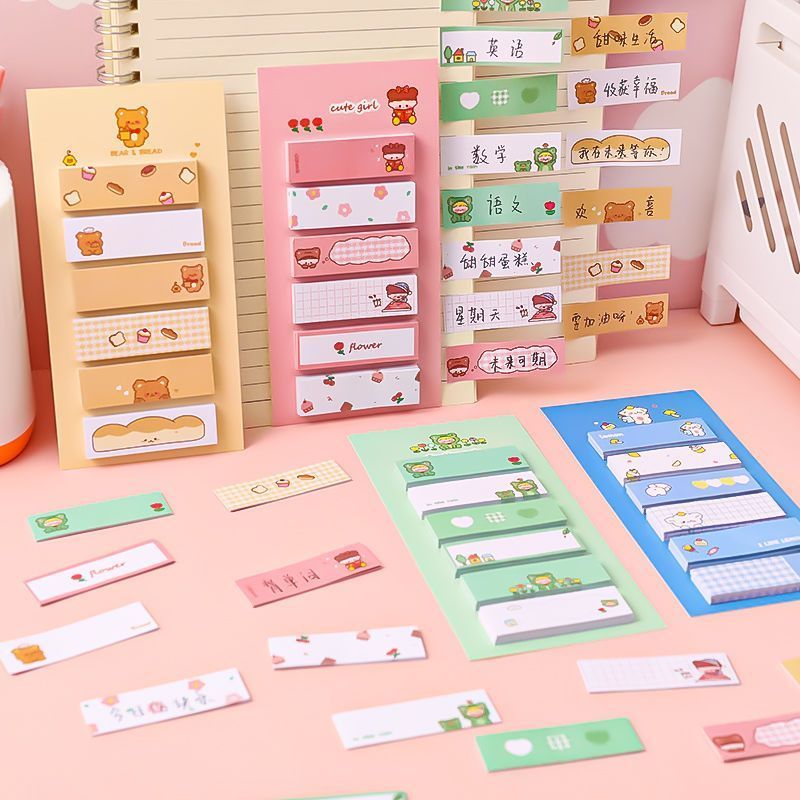 Cartoon Sticky Notes Cute Cartoon Memo Label Sticker Stationery Student ...