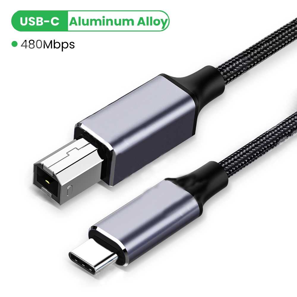 USB Type C to Type B Printer Braided Cable 1m Laptop to USB Type B ...