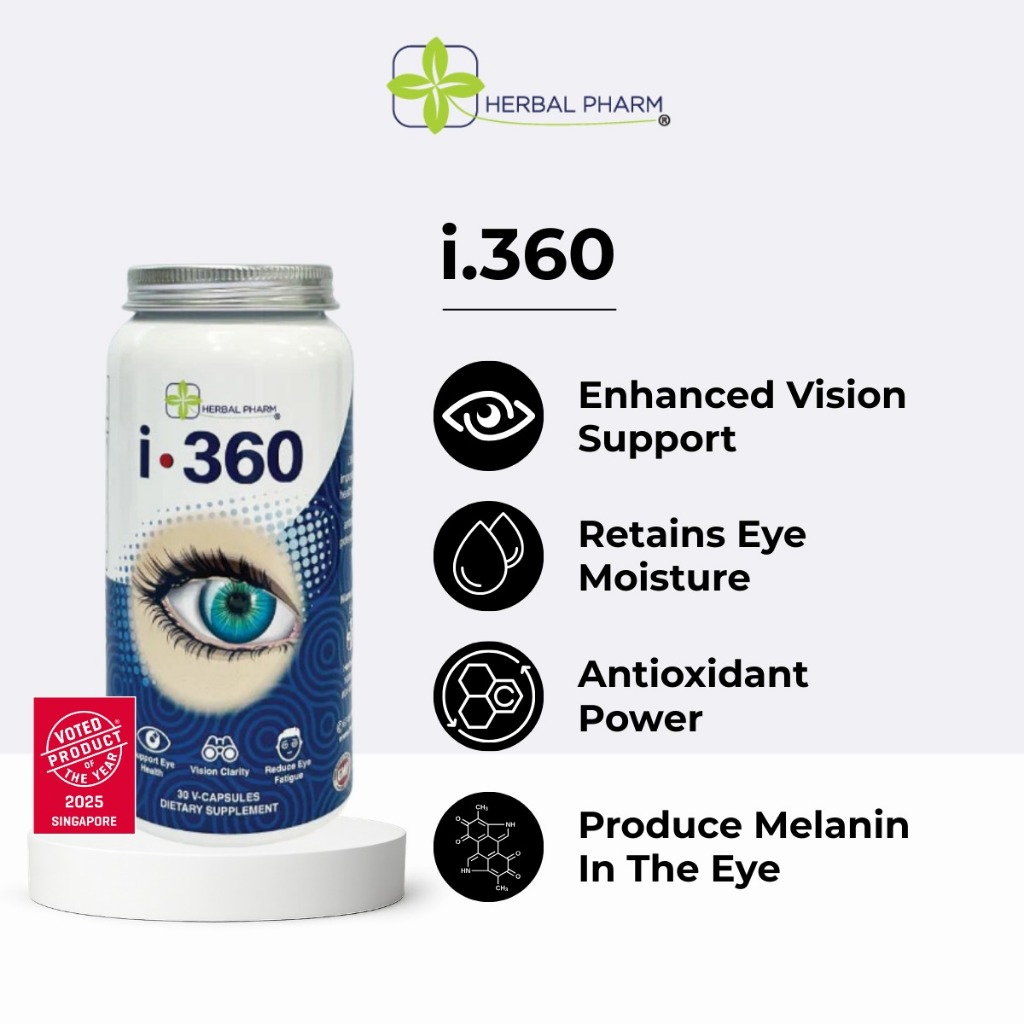 Herbal Pharm i.360 Supplements 30 V-Capsules, Essential Vision Support ...