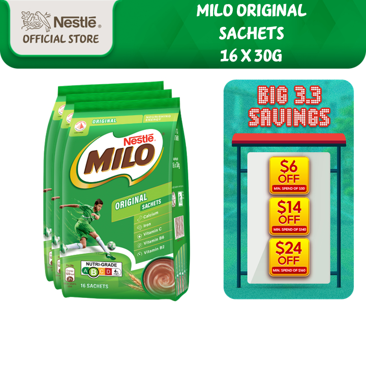 [Bundle of 3] MILO Original Sachets (16 x 30g) | Shopee Singapore