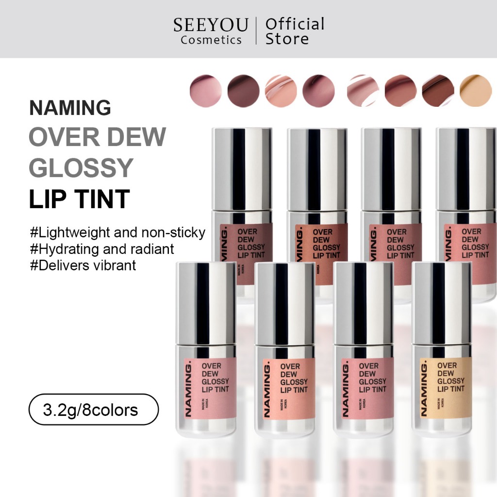 [NAMING] OVER DEW GLOSSY LIP TINT 8 Colors | Shopee Singapore