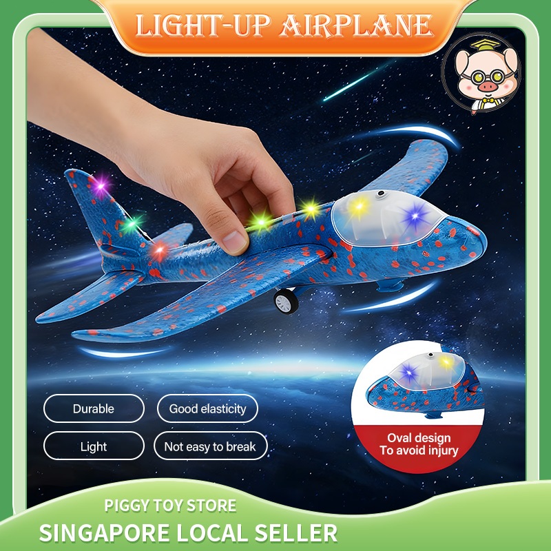 🎠SG Stock🎠LED Hand Throw Flying Plane Luminous Foam Airplane Toy Kid ...
