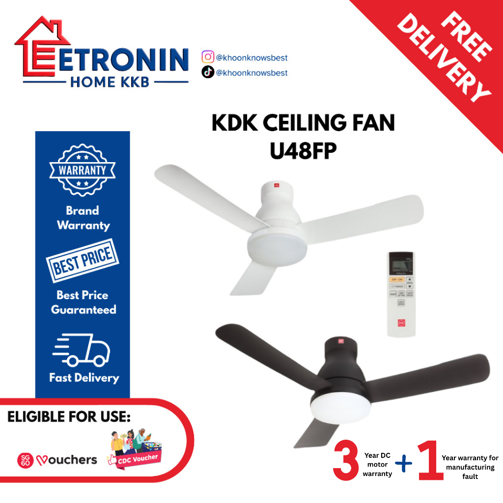 *Climate Voucher Eligible* KDK U48FP 120cm (48") Ceiling Fan | Shopee ...
