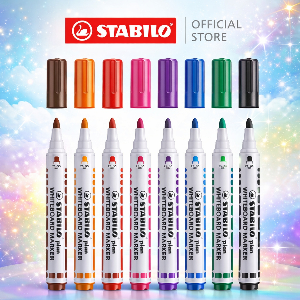 STABILO Plan Whiteboard Markers Bullet Tip - Set of 4/6/8/Pack/Box of ...