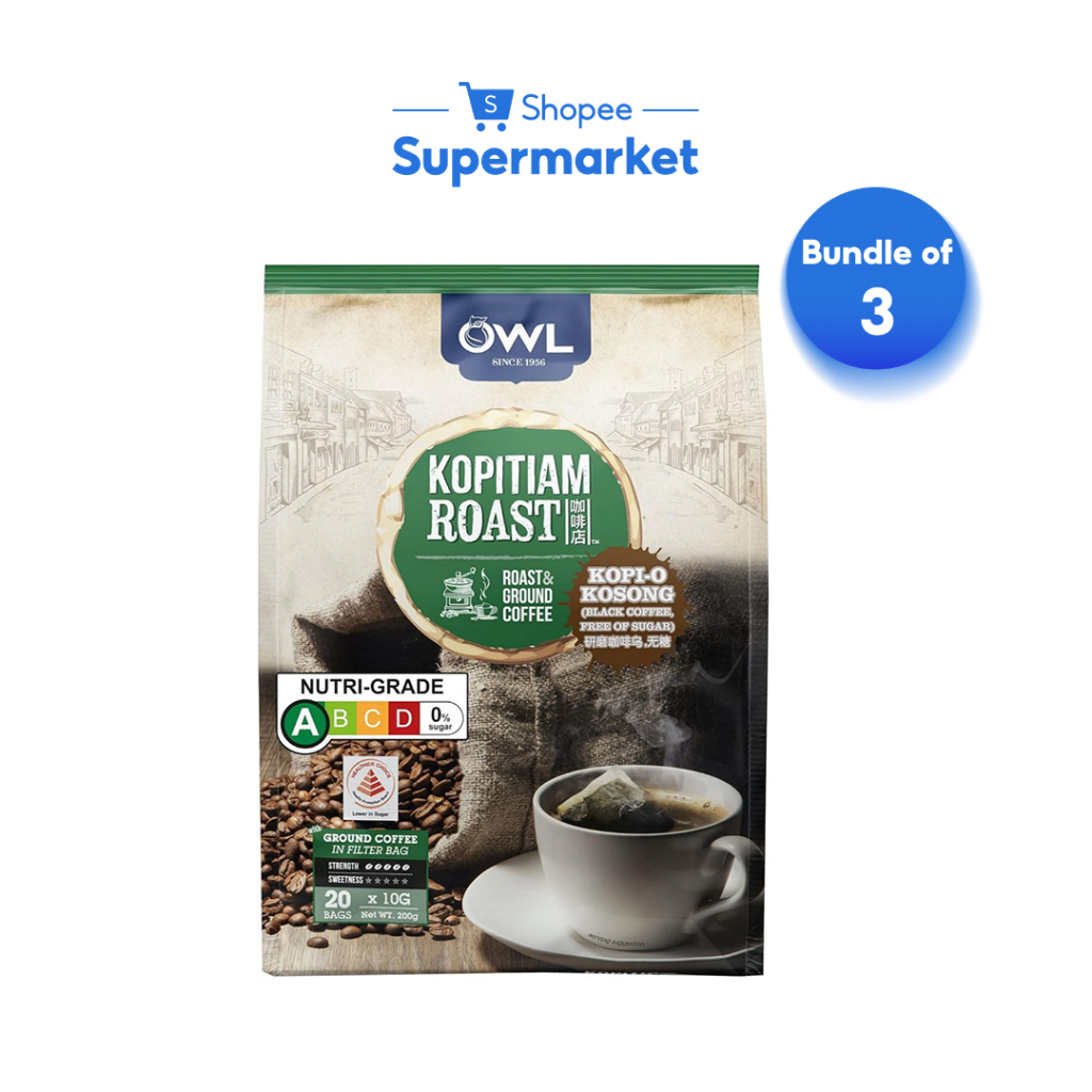 [Bundle of 3] Owl Kopitiam Roast and Ground Kopi-O Kosong (20s ...