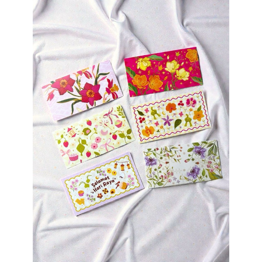 (Instock) Sampul Duit Raya Floral Batik Viral Hari Raya Aidilfitri 2026 ...