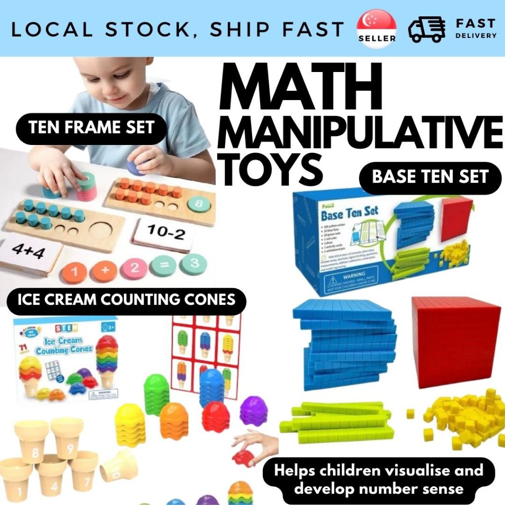 🇸🇬 Local Stock 🇸🇬 Kids Maths Manipulative Toy Base Ten Blocks / Ten ...