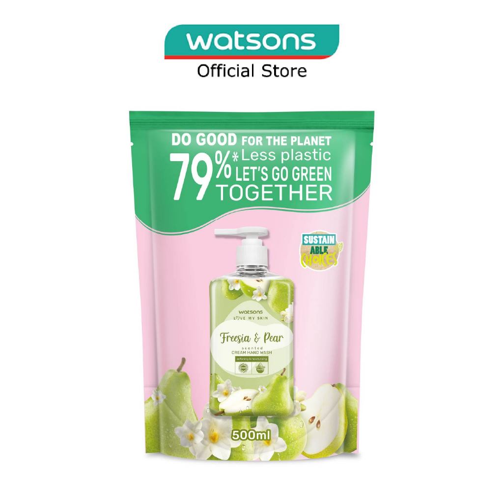 WATSONS Freesia & Pear Scented Cream Hand Wash Refill Pack (Softening ...