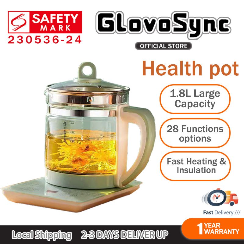 [2-3 Day Delivery] 1.8L Electric Health Teapot | 28 Menus (Herbal Tea ...