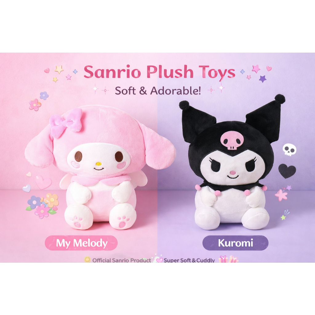 [Daiso Korea] Sanrio Characters Plush Doll - Kuromi / My Melody ...