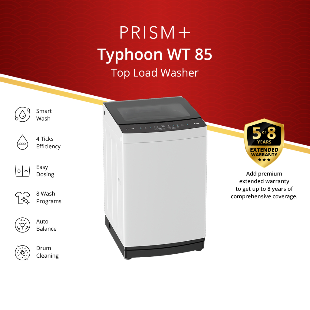 PRISM+ Typhoon Washer WT 85 | 8.5kg Top Load Washer | Shopee Singapore