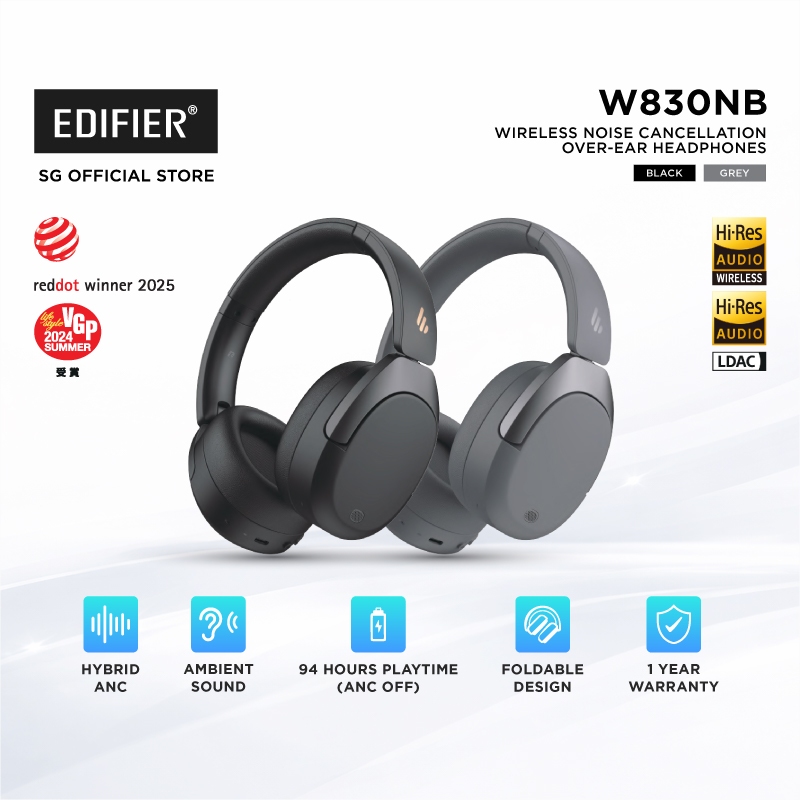 Edifier W830NB Bluetooth Headphone With Noise Cancellation | Shopee ...