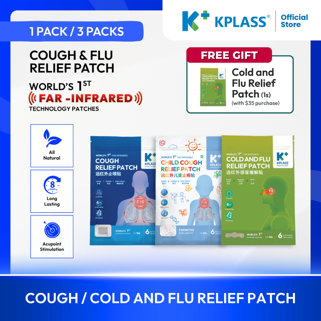 KPLASS Cough Relief Patch 6s / Child Cough 6s / Cold & FLU 6s (1 & 3 ...
