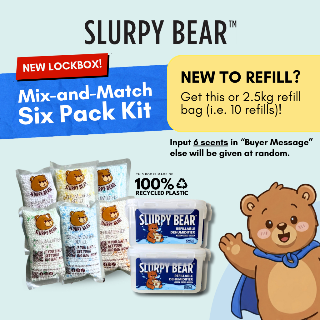 SLURPY BEAR 300g Explorer's Pack Dehumidifier Refill Moisture Absorber ...