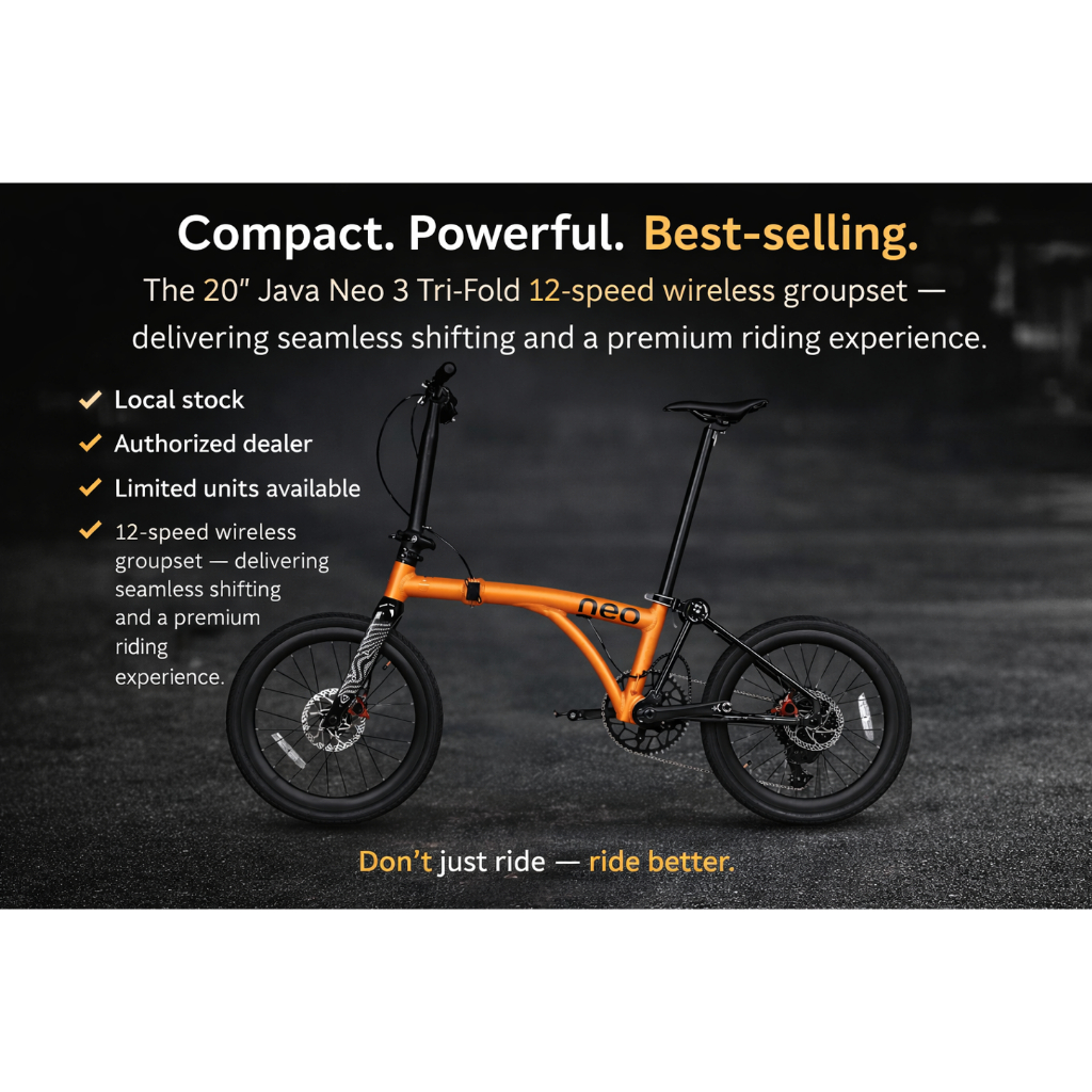 [Wireless Groupset] Java Neo 3 Trifold Bike | 20'' - 12 Speed ...