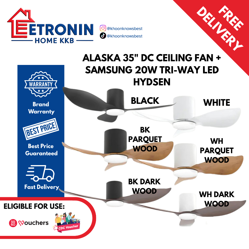 *Climate Voucher Eligible* Alaska 35" 3-Blade Ceiling Fan with Samsung ...