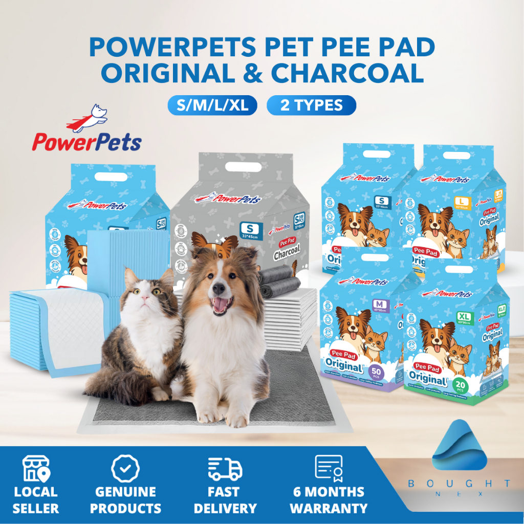 PowerPets Pet Pee Pad – Original & Charcoal | Absorbent Deodorizing ...