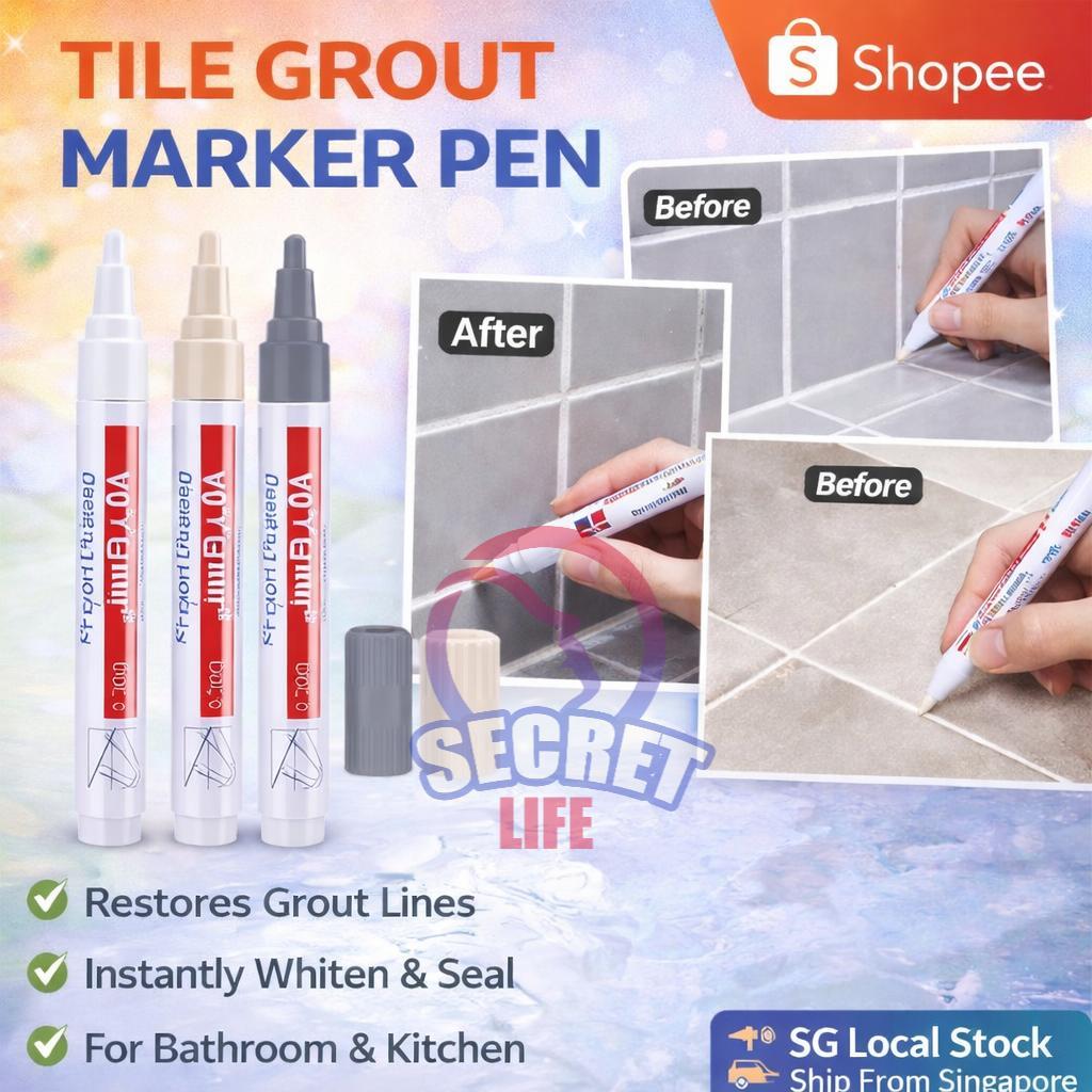 Tile Grout Marker Pen Grout Repair Pen Tile Gap Whitening Pen Bathroom ...