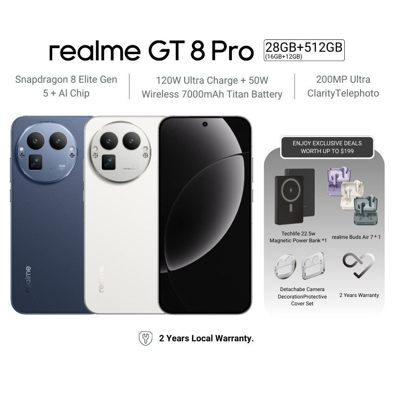 [New] realme GT 8 Pro 28GB(16+12)+512GB| Snapdragon 8 EliteGen 5| 120W ...