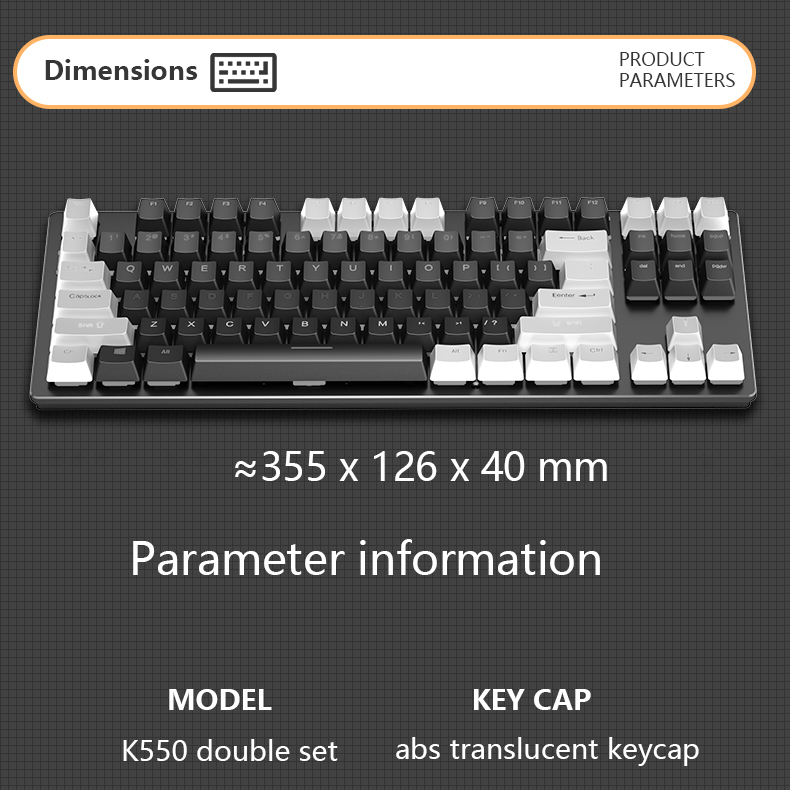LEAVEN K550 Wired Mechanical Gaming Keyboard With Classic and Retro Typewriter Design 87 Keys ...