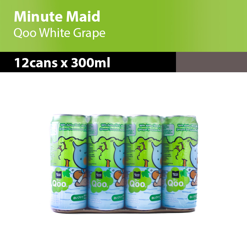 Qoo by Minute Maid White Grape Juice 12 cans x 300ml | Shopee Singapore