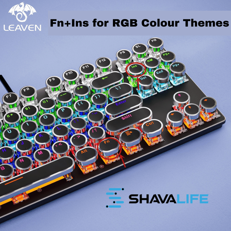 【SG🇸🇬 Ready Stock】Leaven K550 Punk Mechanical Gaming Keyboard Retro Typewriter Keyboard (87 Keys ...