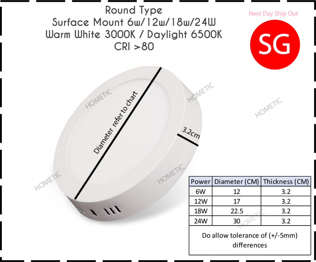 HDB LED Surface Mount Ceiling Light Led Panel replacement BTO PSB Approved LED Driver | Shopee ...