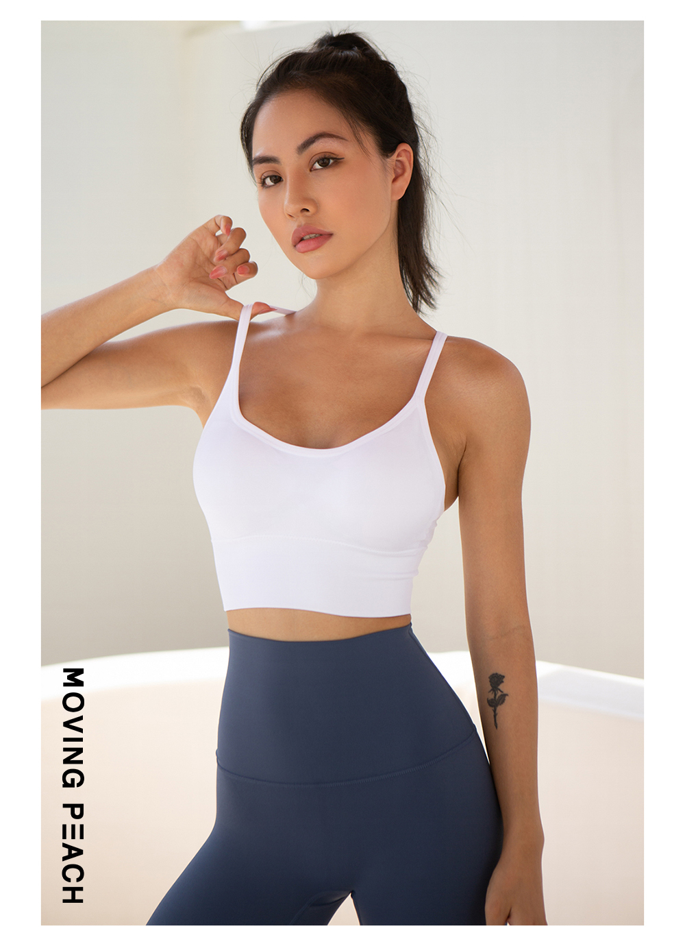MOVING PEACH Yoga Sports Seamless bra Y-shaped design Beauty-back Quick drying Fitness Underwear ...