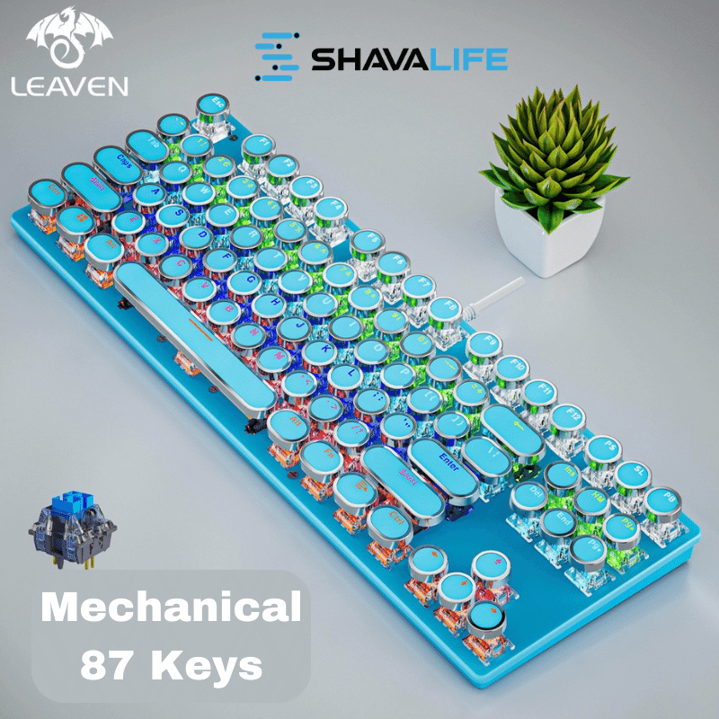 LEAVEN K550 Wired Mechanical Gaming Keyboard With Classic and Retro ...