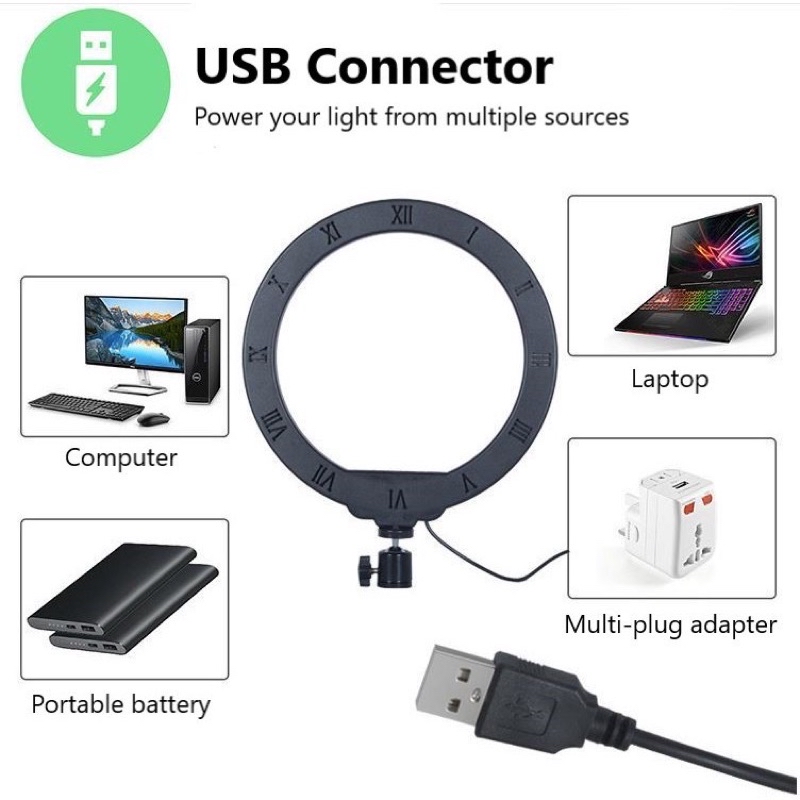 [SG Stock] 26cm Diameter LED Fill Ring light set with 2.1m Tripod Stand ...