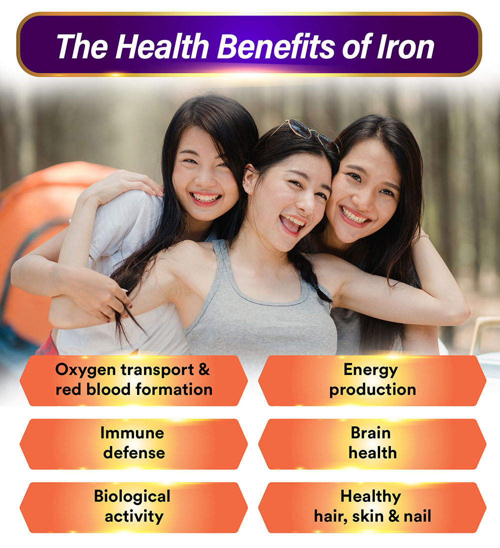 [3 Packs] AFC Heme Iron Supplement + Prune Extract + Vitamin C B6 B12 ...