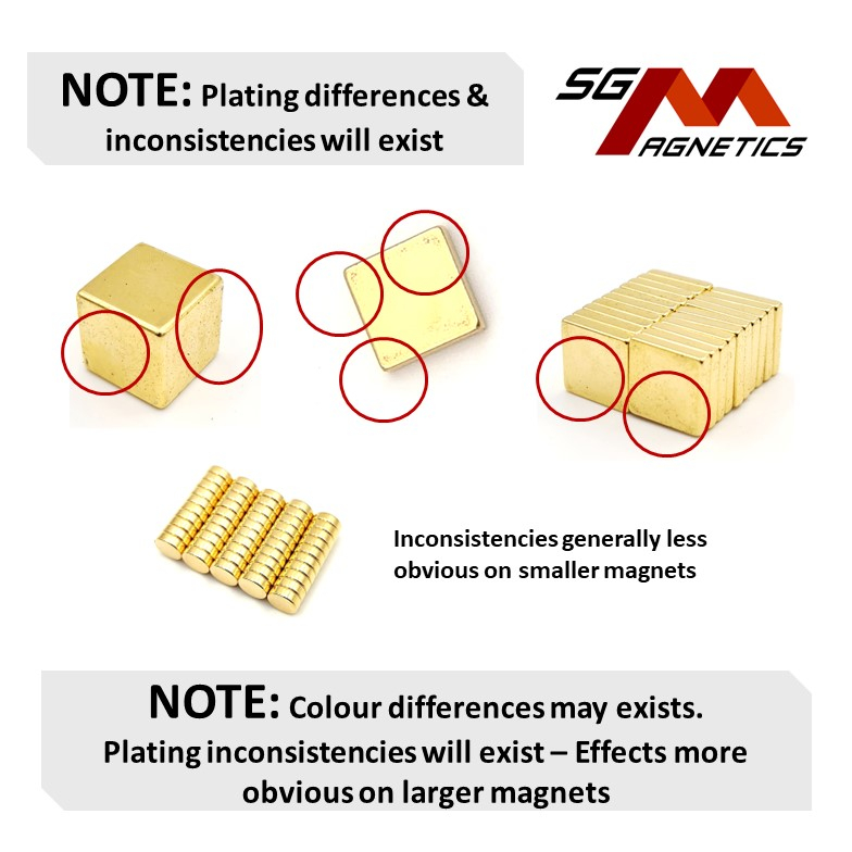Gold Plated Neodymium Magnets - Small AU plate gold coated shiny golden ...