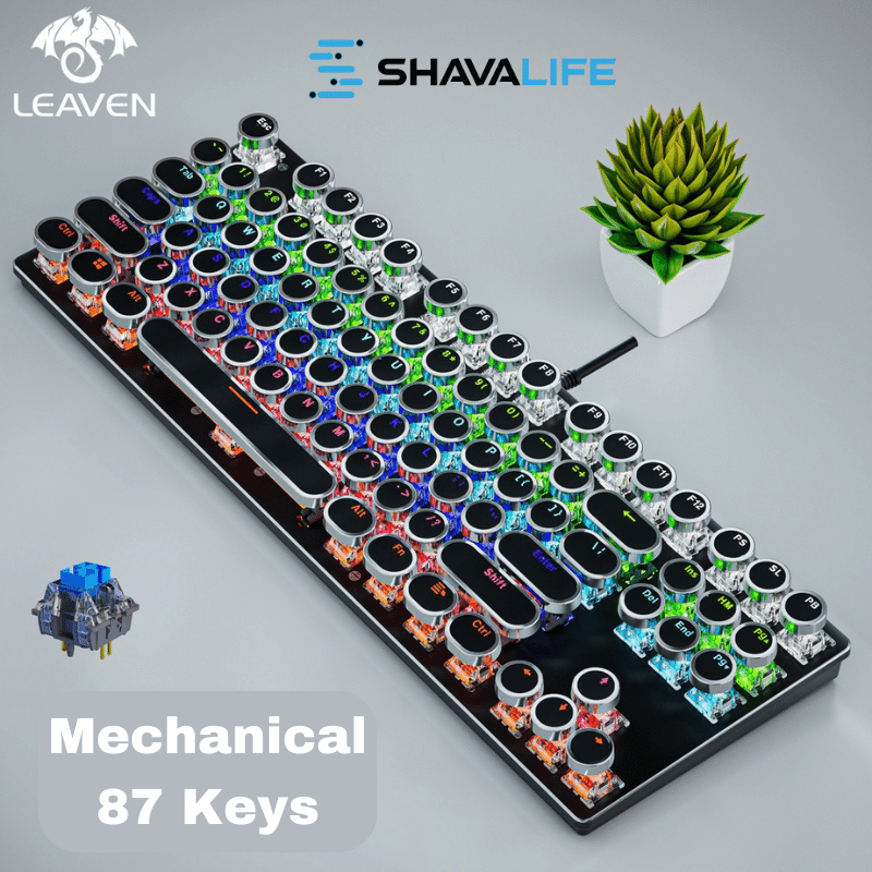 LEAVEN K550 Wired Mechanical Gaming Keyboard With Classic and Retro ...