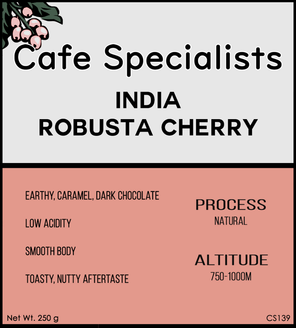 Cafe Specialists India Cherry Robusta Natural Single Origin Coffee ...