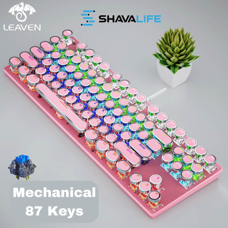 LEAVEN K550 Wired Mechanical Gaming Keyboard With Classic and Retro ...